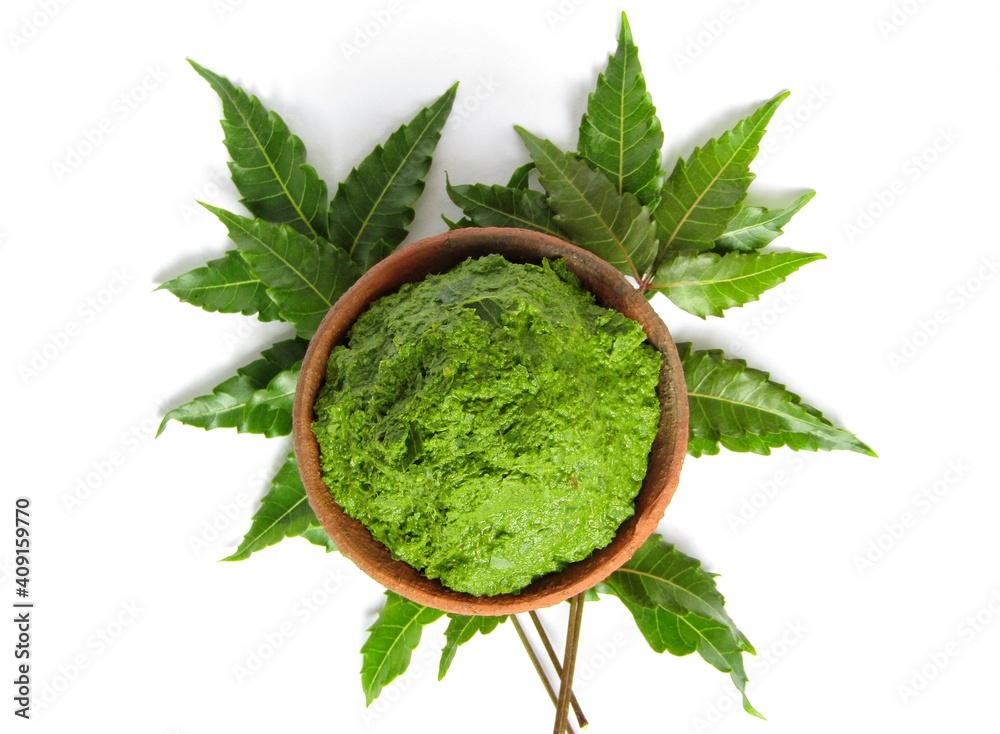 Neem leaves paste in a bowl Stock Photo | Adobe Stock