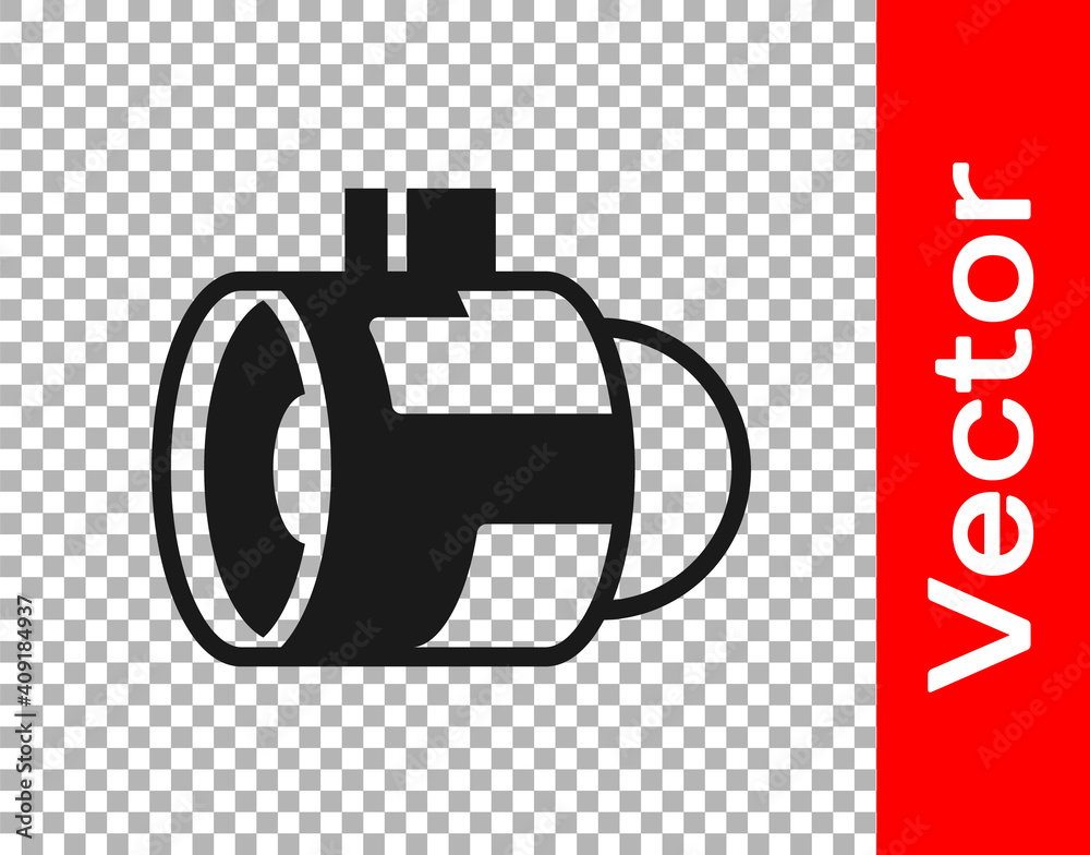 Black Jet engine turbine icon isolated on transparent background. Plane ...