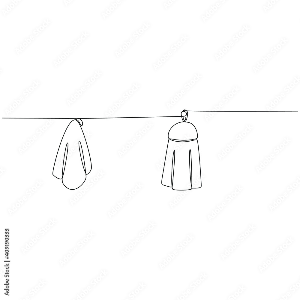 Continuous line drawing of a towel vector illustration Stock Vector ...