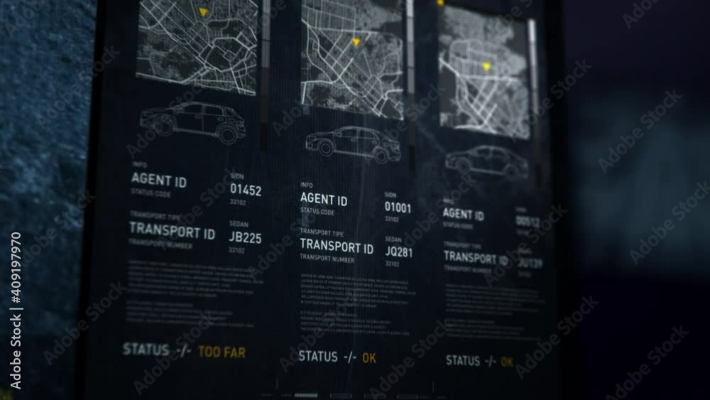 Modern user interface. Data on Screen. Checking Agents Status. Sending ...