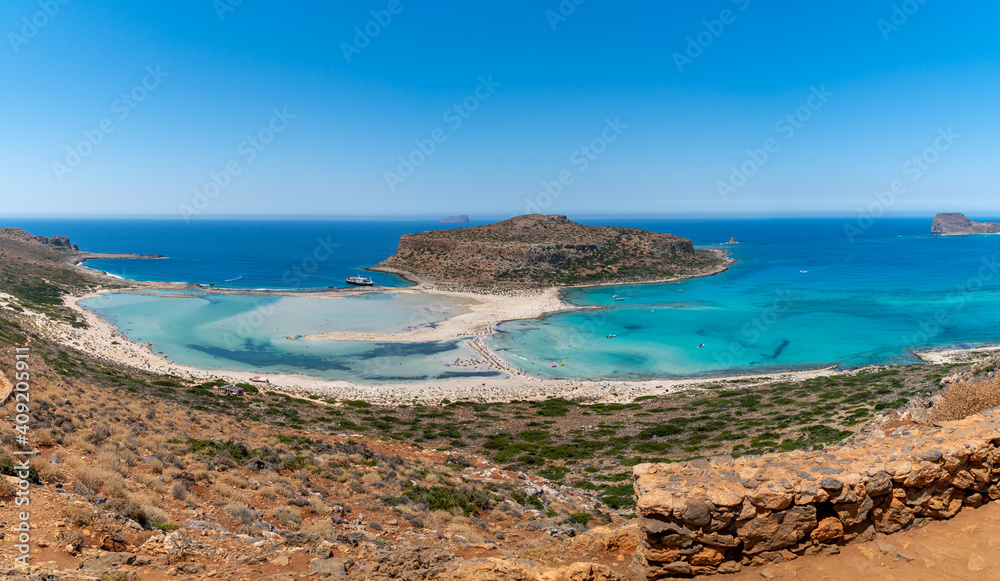 Amazing Panoramic view of Balos Lagoon near Chania, with magical ...