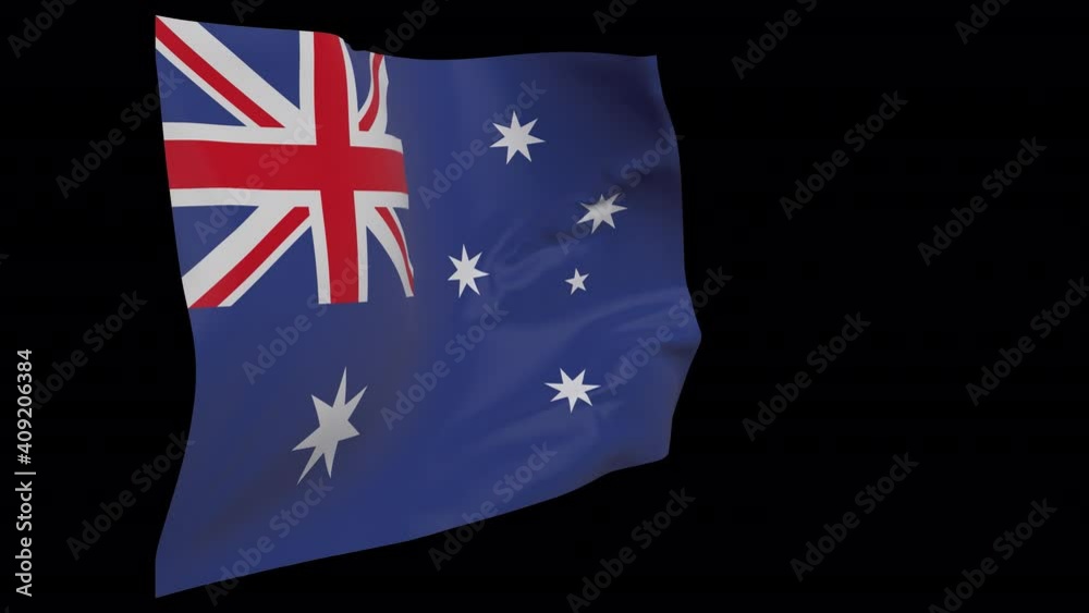 Australia waving flag seamless loop animation. 4k Alpha Channel ...