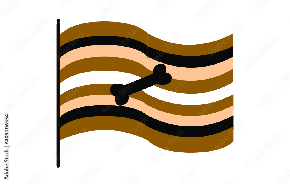 Vector illustration of waving Puppy pride flag on white background ...