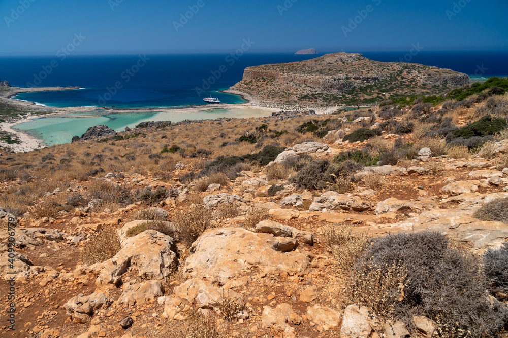 Amazing Panoramic view of Balos Lagoon near Chania, with magical ...