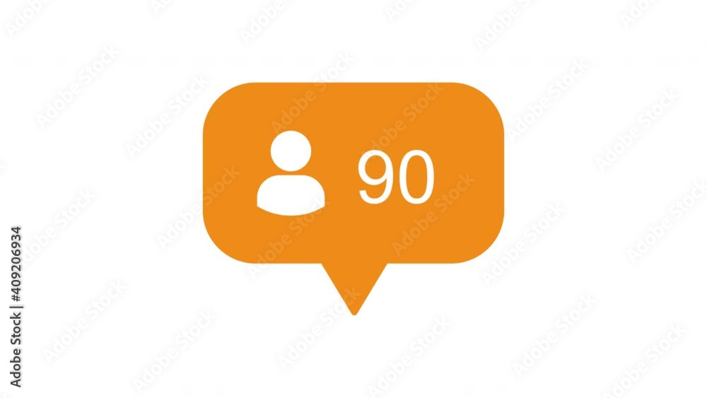Animation footage of social media notification follower and friend ...