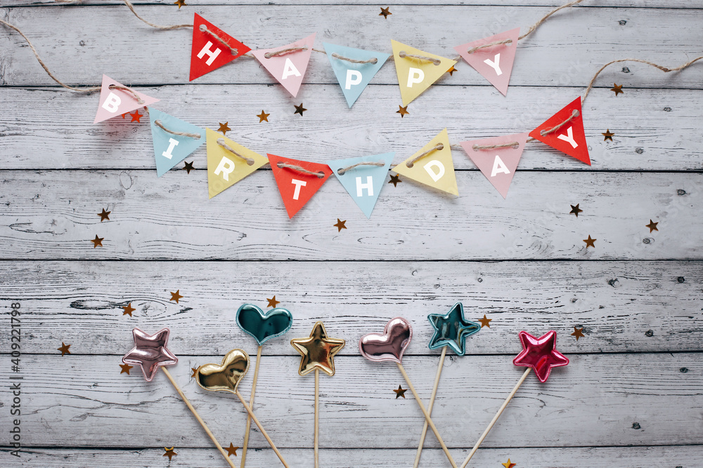 Happy birthday greeting card template. Cute Birthday background. Stock ...