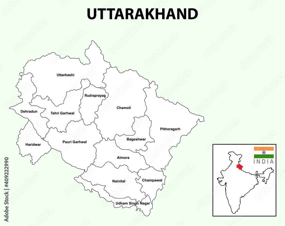 Uttarakhand District Map