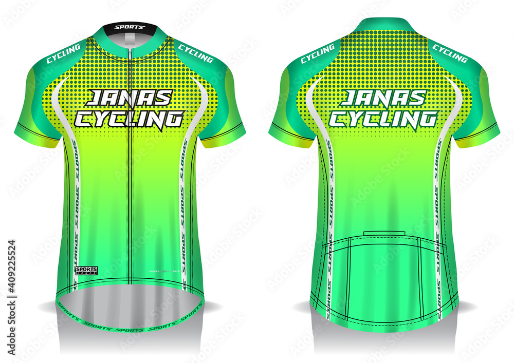 Jersey cycling template design uniform front and back view Stock Vector ...