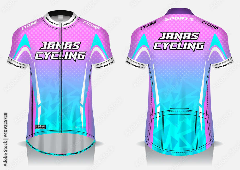Jersey cycling template design uniform front and back view Stock Vector ...