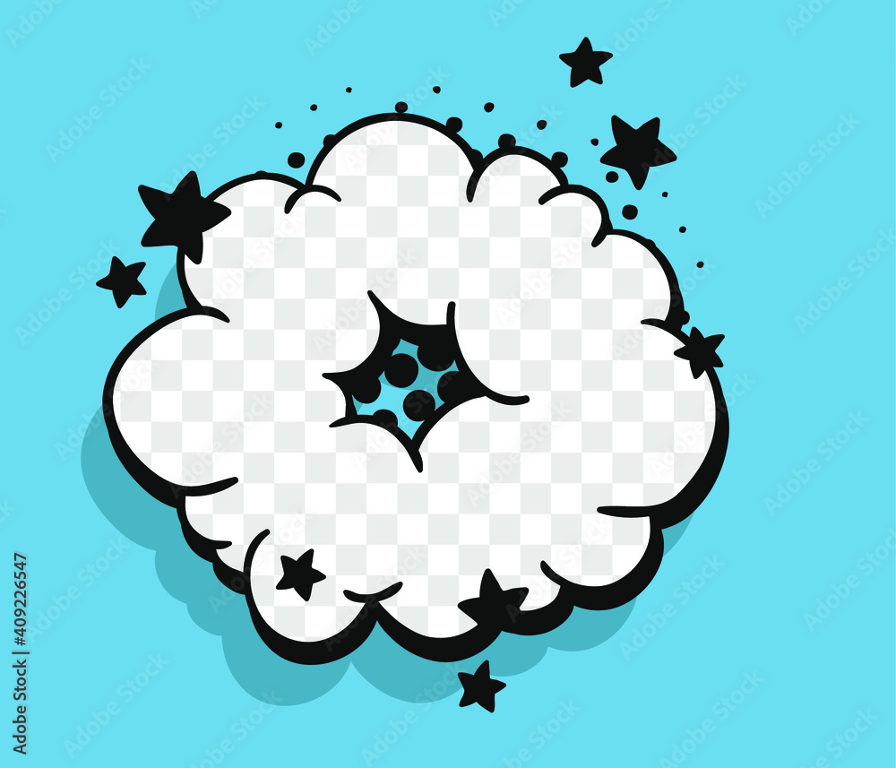 Pop art speech bubble without text and Transparent Background. Cartoon ...