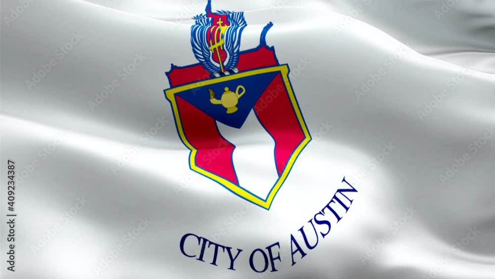 Austin Texas US city flag waving in wind video footage Full HD ...