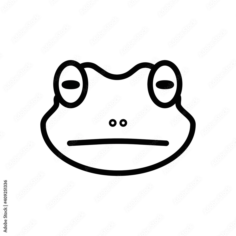 outline icon symbol emoticon frog face being frowning vector ...