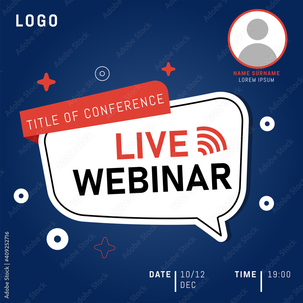 Live webinar invite template. Banner live webinar promotion for social ...