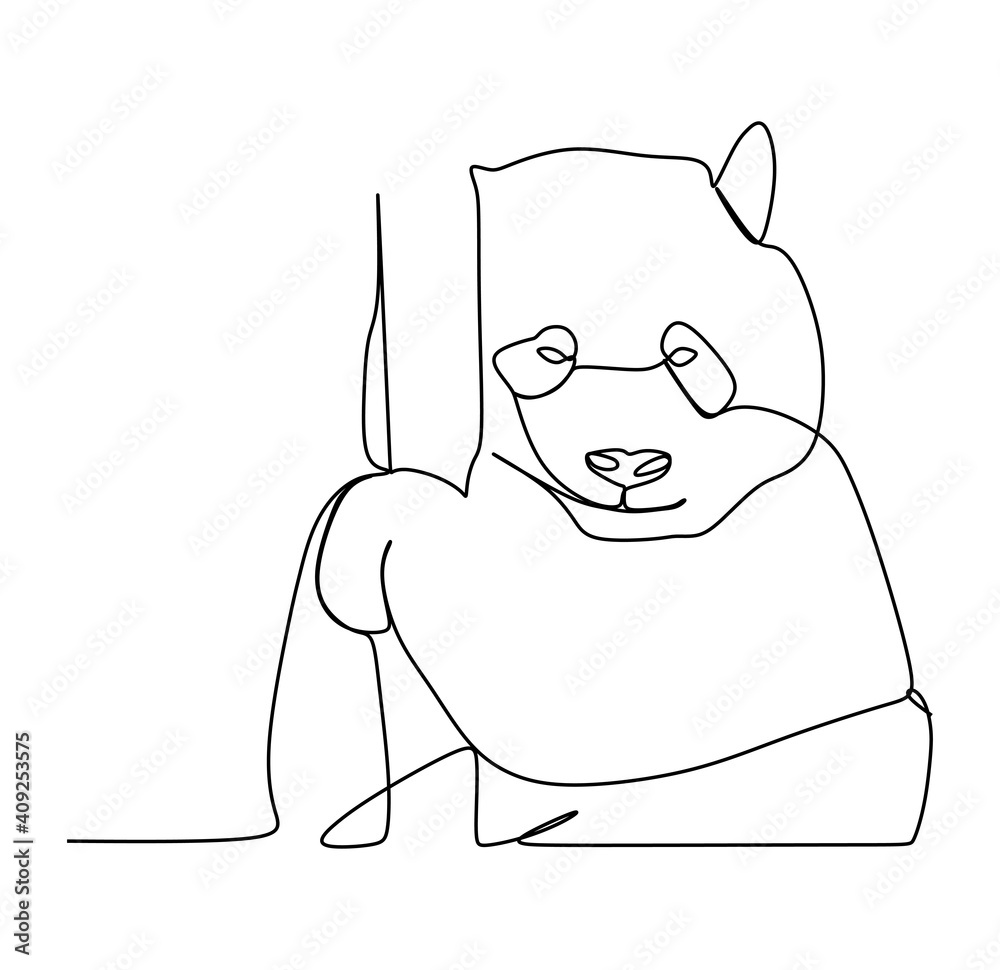 Giant Panda. Continuous one line drawing Stock Vector | Adobe Stock