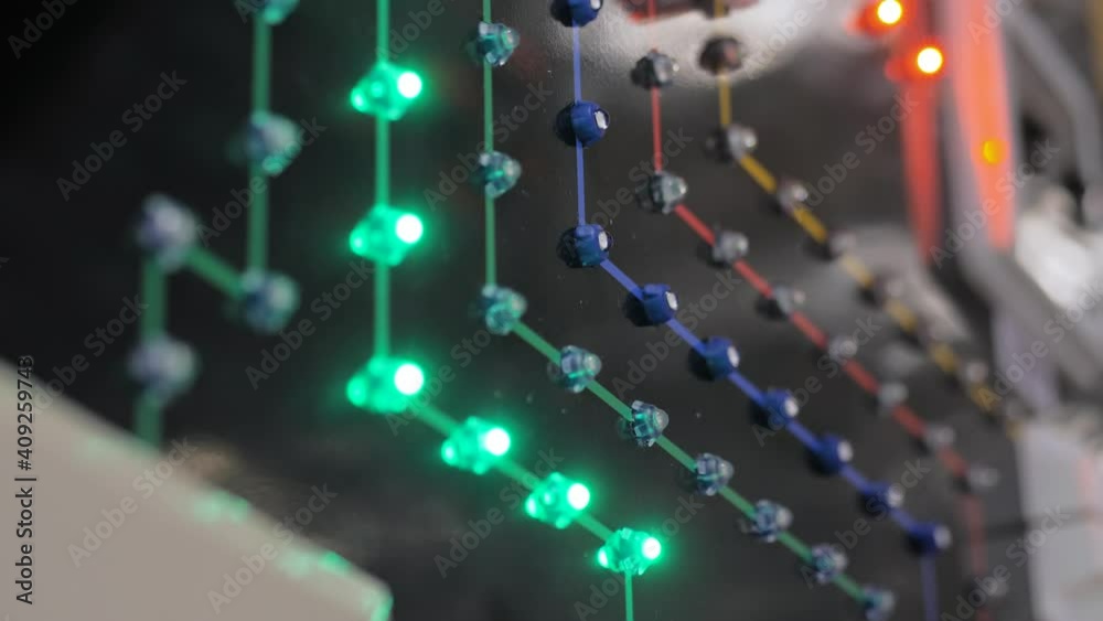 Lighting status indicator signals on electric control panel of ...