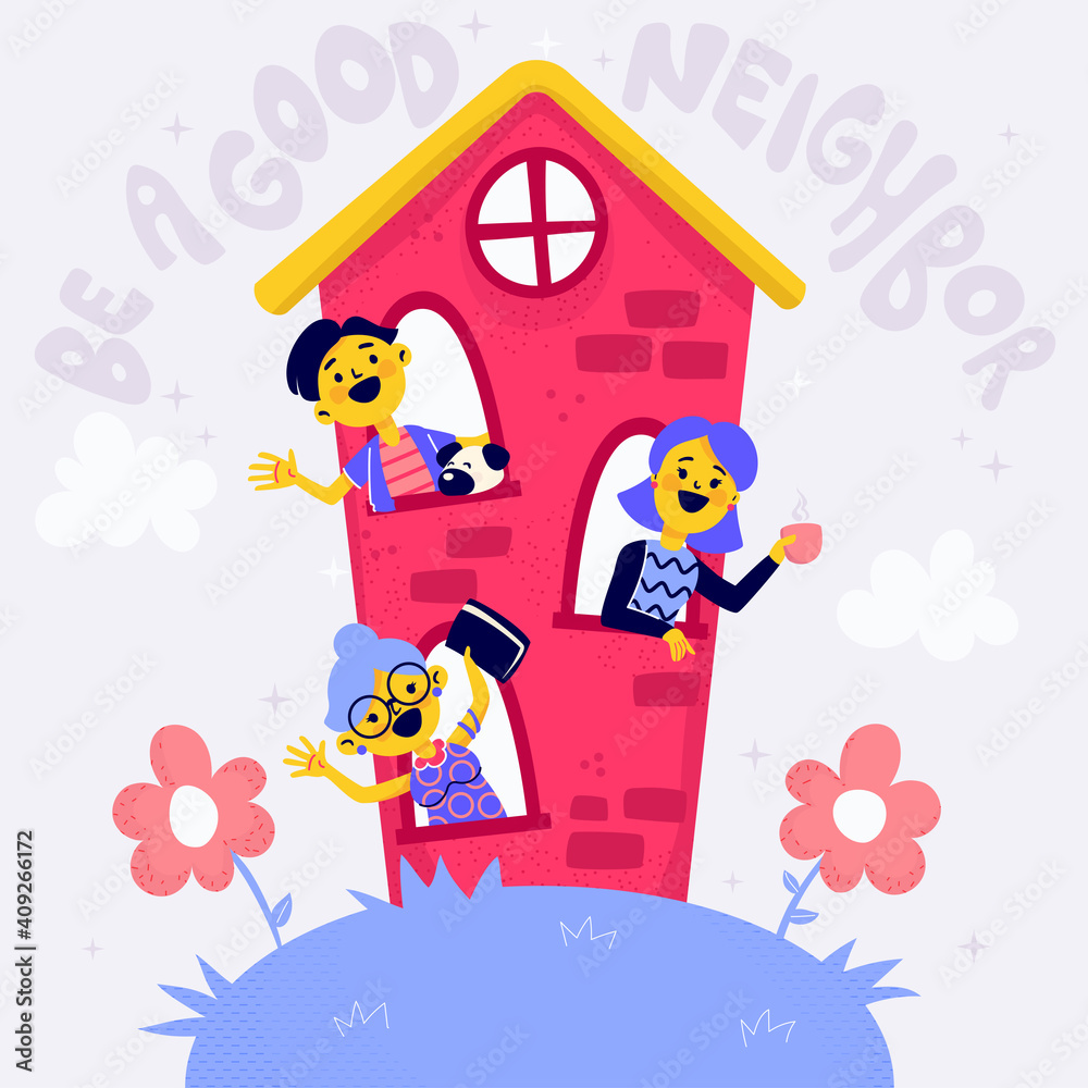 Ilustración de diferentes personas conviviendo y compartiendo en paz ...
