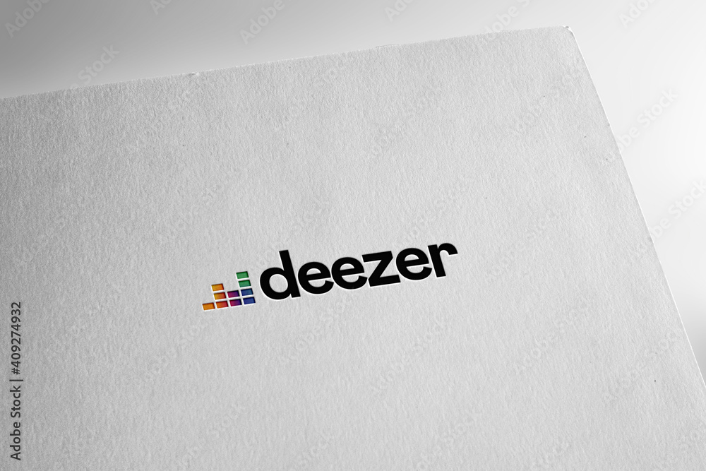 Deezer logo editorial illustrative, on screen Stock Photo | Adobe Stock