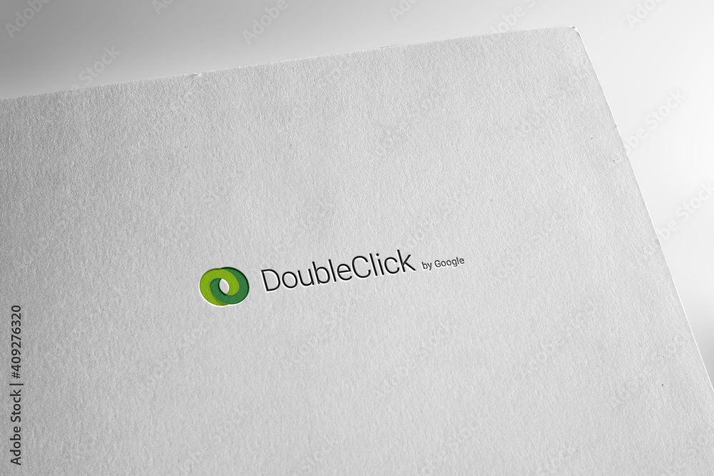 Double click logo editorial illustrative, on screen Stock Photo | Adobe ...