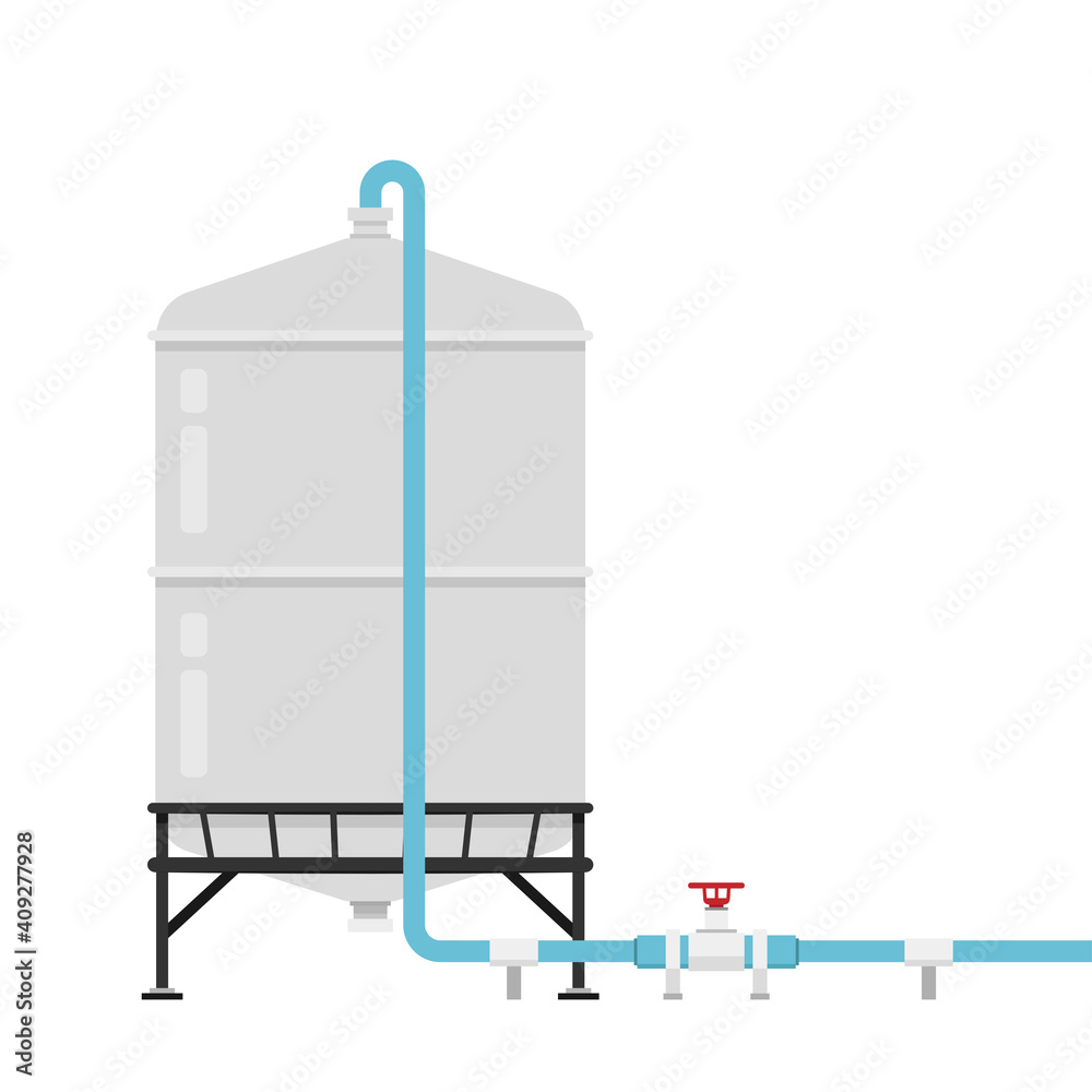 Water tank vector. water tank on white background. Stock Vector | Adobe ...