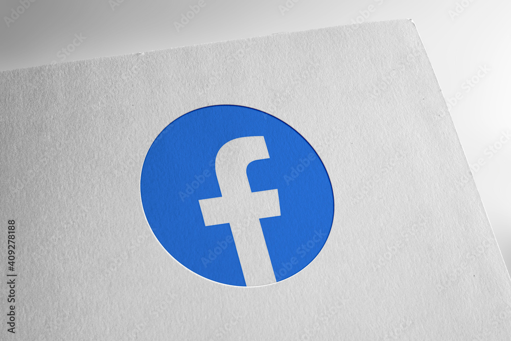 Facebook logo editorial illustrative, on screen Stock Photo | Adobe Stock