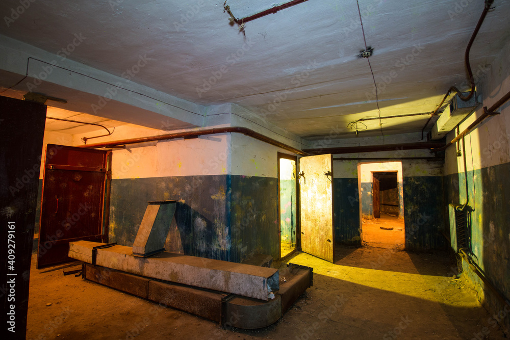premises inside the bomb shelter Stock Photo | Adobe Stock