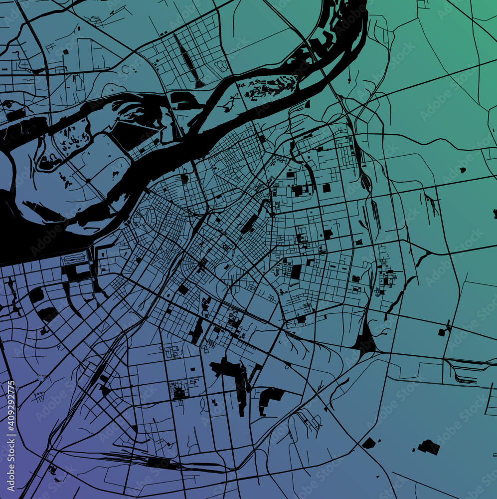 Harbin, Heilongjiang, China (CHN) - Urban vector megacity map with ...