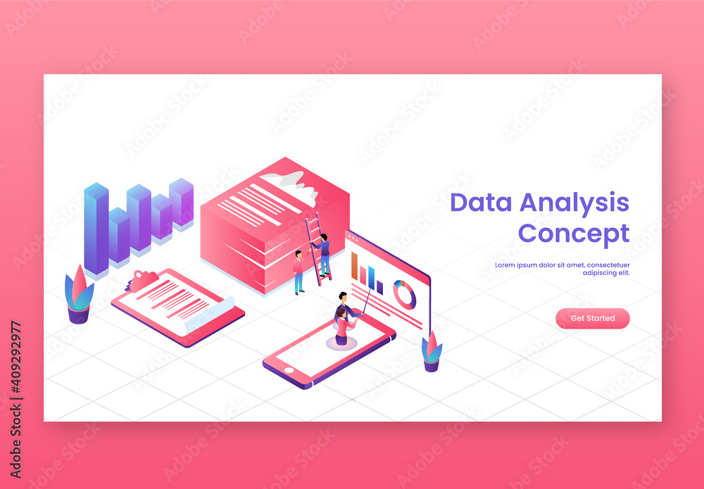 Landing Page Design with Business People or Analyst Analysis the Data ...