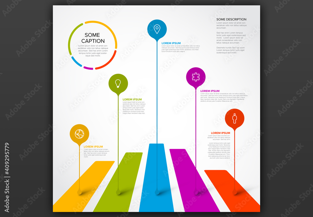 Bar Chart Infographic Layout with Droplet Pointers Stock Template ...
