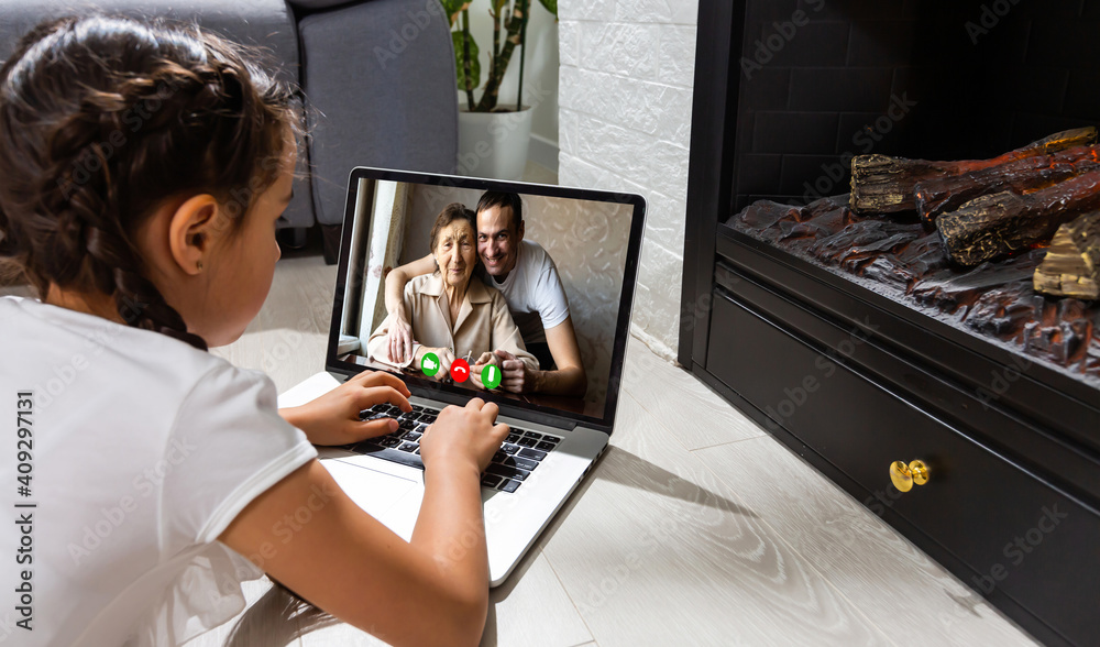 Family multi generational using conference application for meeting ...
