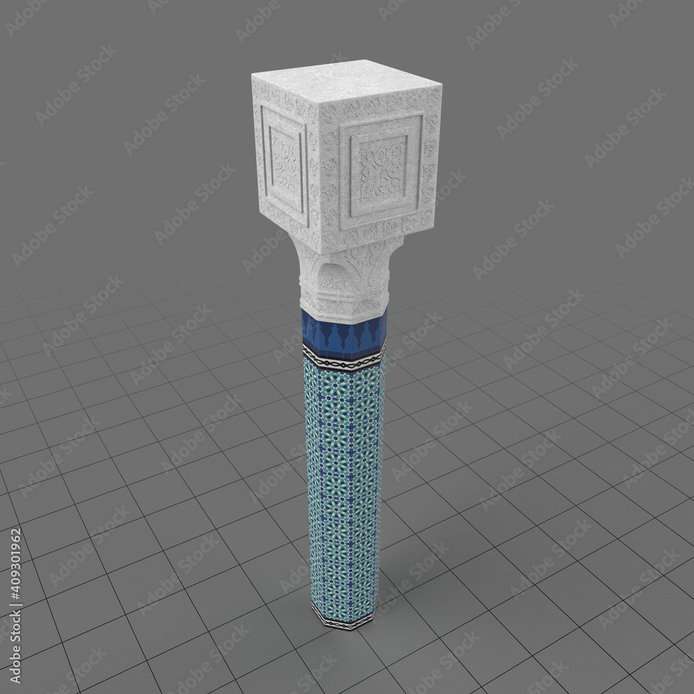 Moroccan tiled pillar Stock 3D asset | Adobe Stock