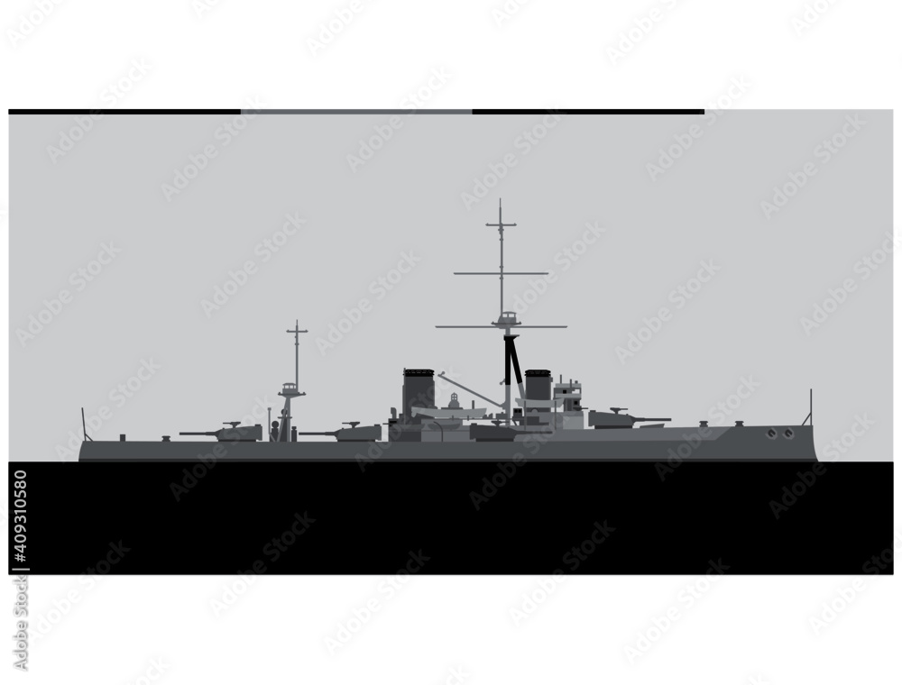 HMS DREADNOUGHT 1906. Royal Navy battleship. Vector image for ...