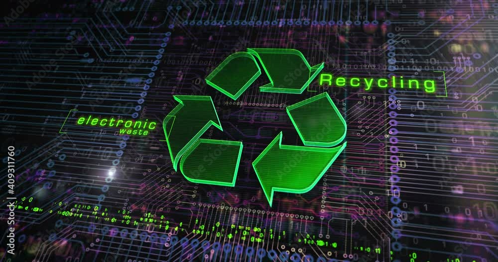 Recycling symbol, environment, ecology, reduce e-waste, green ...