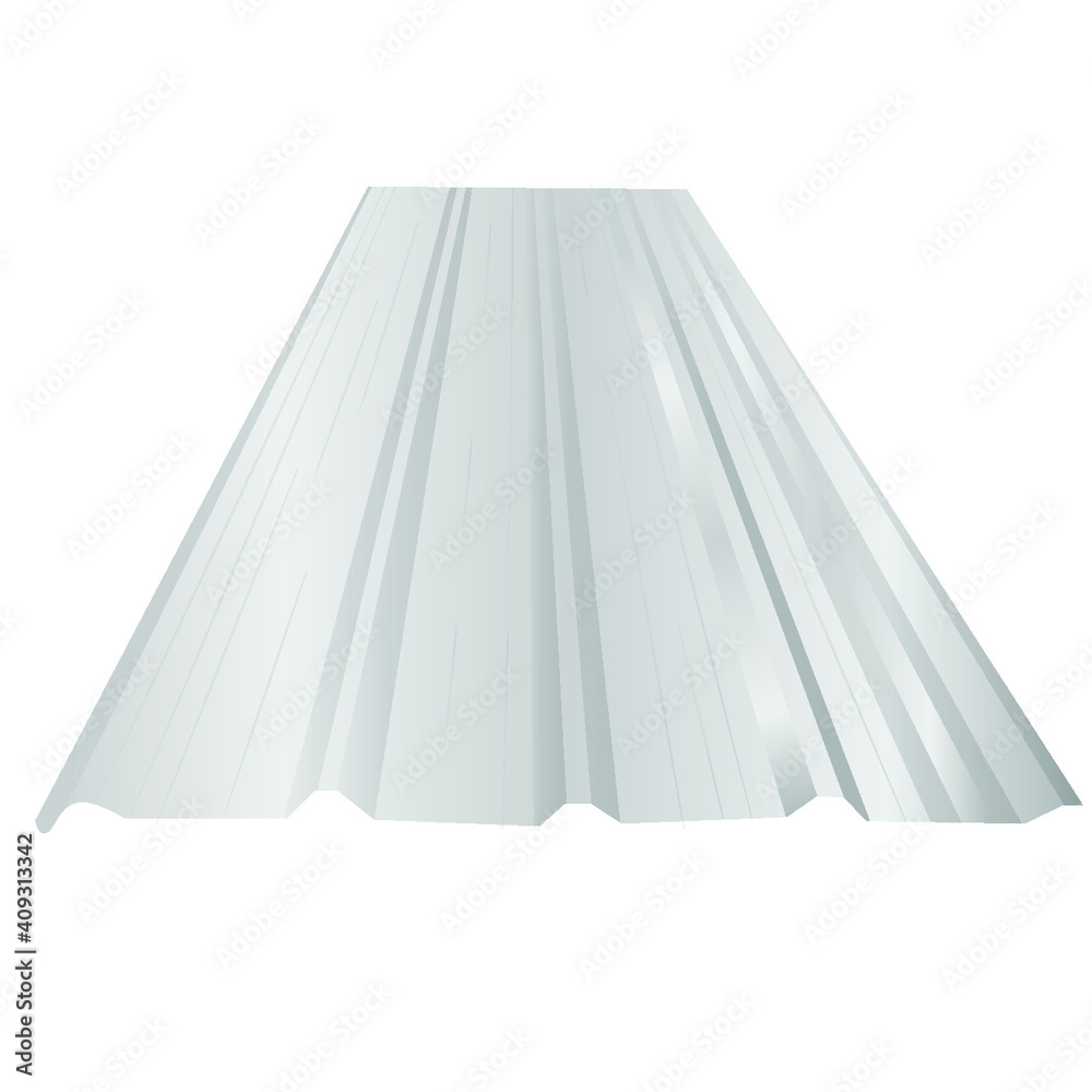 Metal Sheet 3D vector with white background. Zinc roof EPS flie. Stock ...