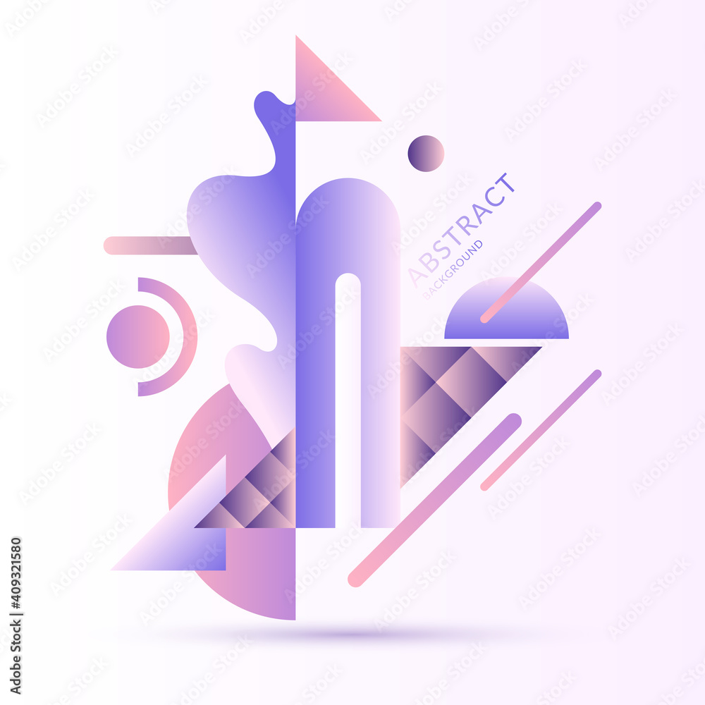 A surreal composition of different abstract and geometric shapes in ...