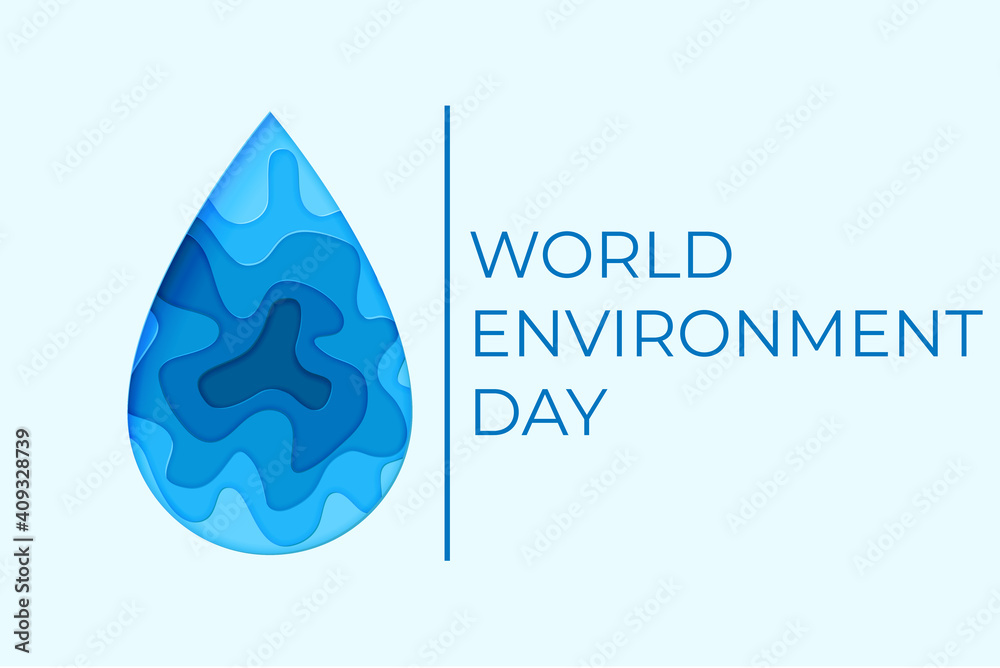 World Environment day. Paper art concept.The celebration dedicated to ...