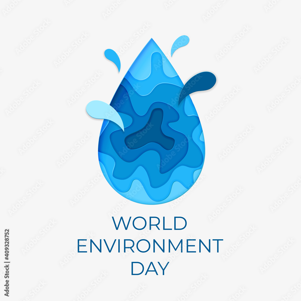 World Environment day. Paper art concept.The celebration dedicated to ...