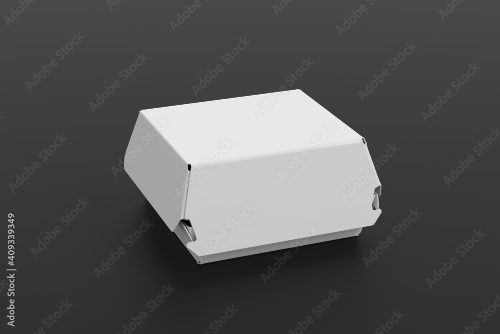 A white food box mock up, packaging for hamburger, lunch, fast food ...