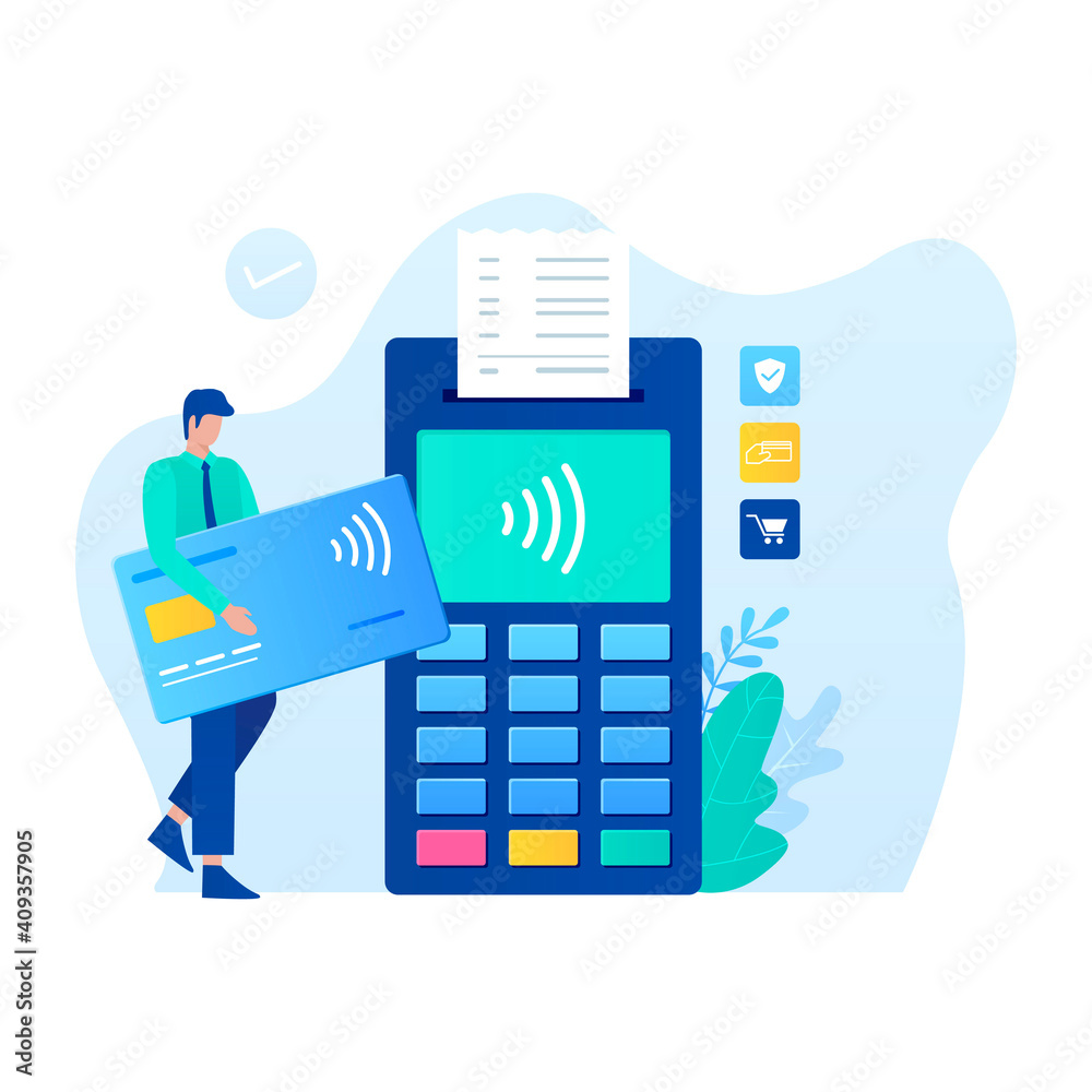 Contactless payment vector illustration concept. Illustration for ...