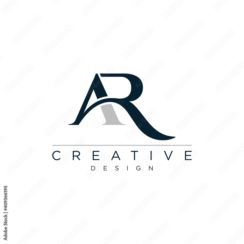 Initial Letter AR typography logo design vector Stock Vector | Adobe Stock