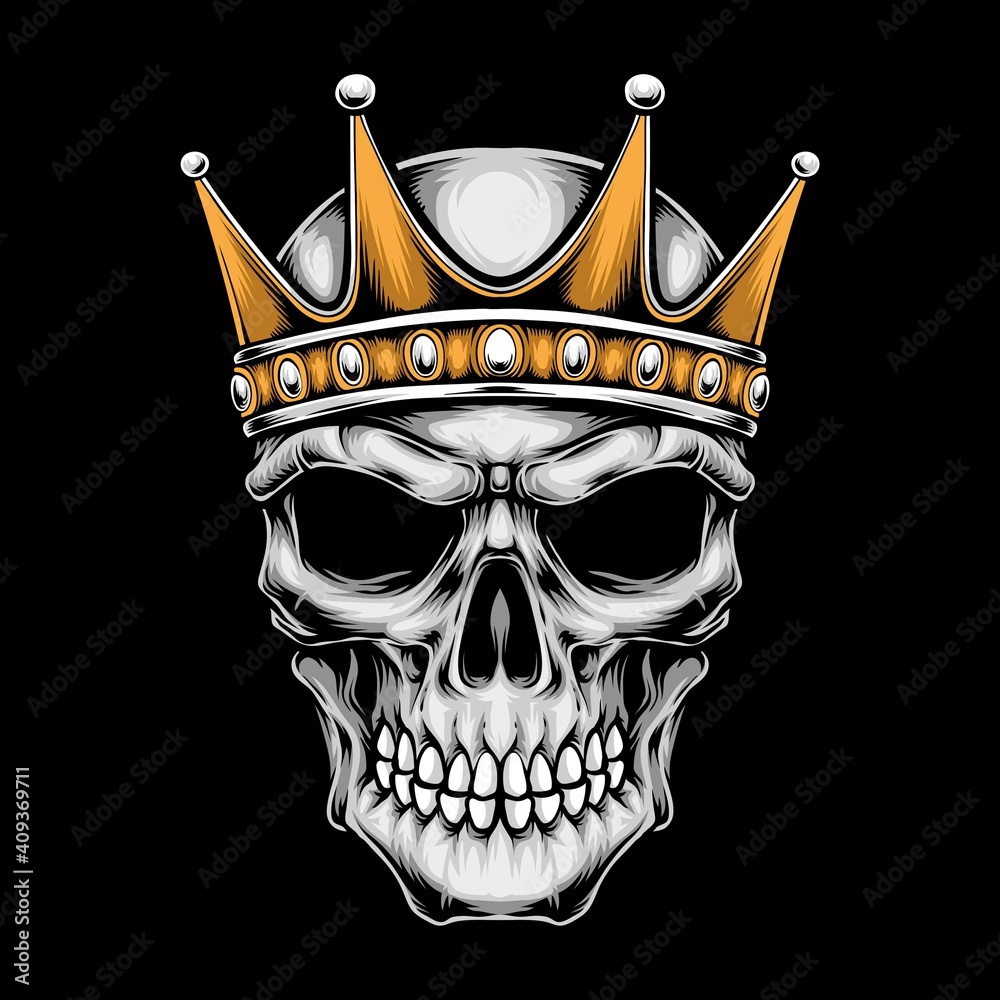 skull with crown vector logo Stock Vector | Adobe Stock