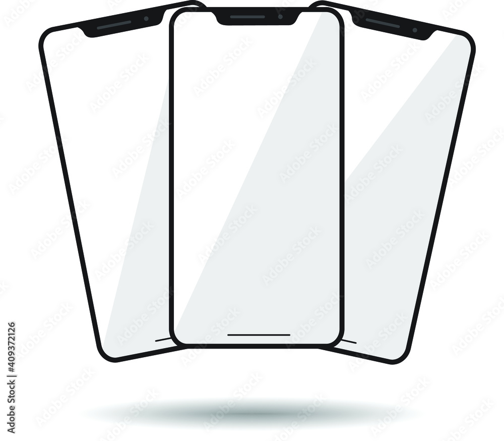 Mobile Mockup Template Vector smartphones. Template for UI and UX ...