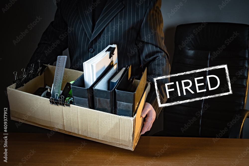 Man fired from work. Employee of the company keeps fired from work ...