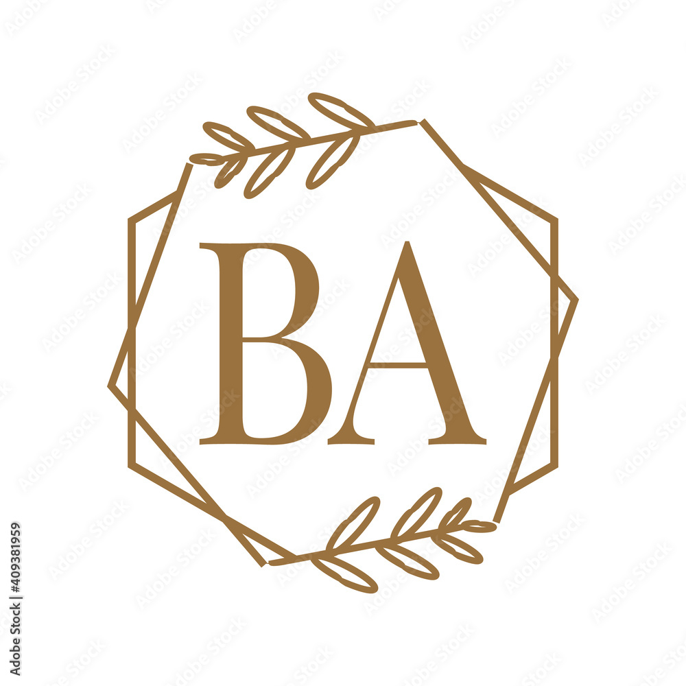 Simple Elegant Initial Letter Type BA Logo Sign Symbol Icon, Logo ...
