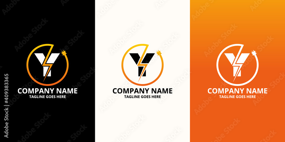 Flash initial letter Y Logo Icon Template. Illustration vector graphic ...