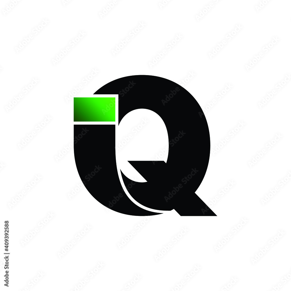 Letter IQ simple logo design vector Stock Vector | Adobe Stock