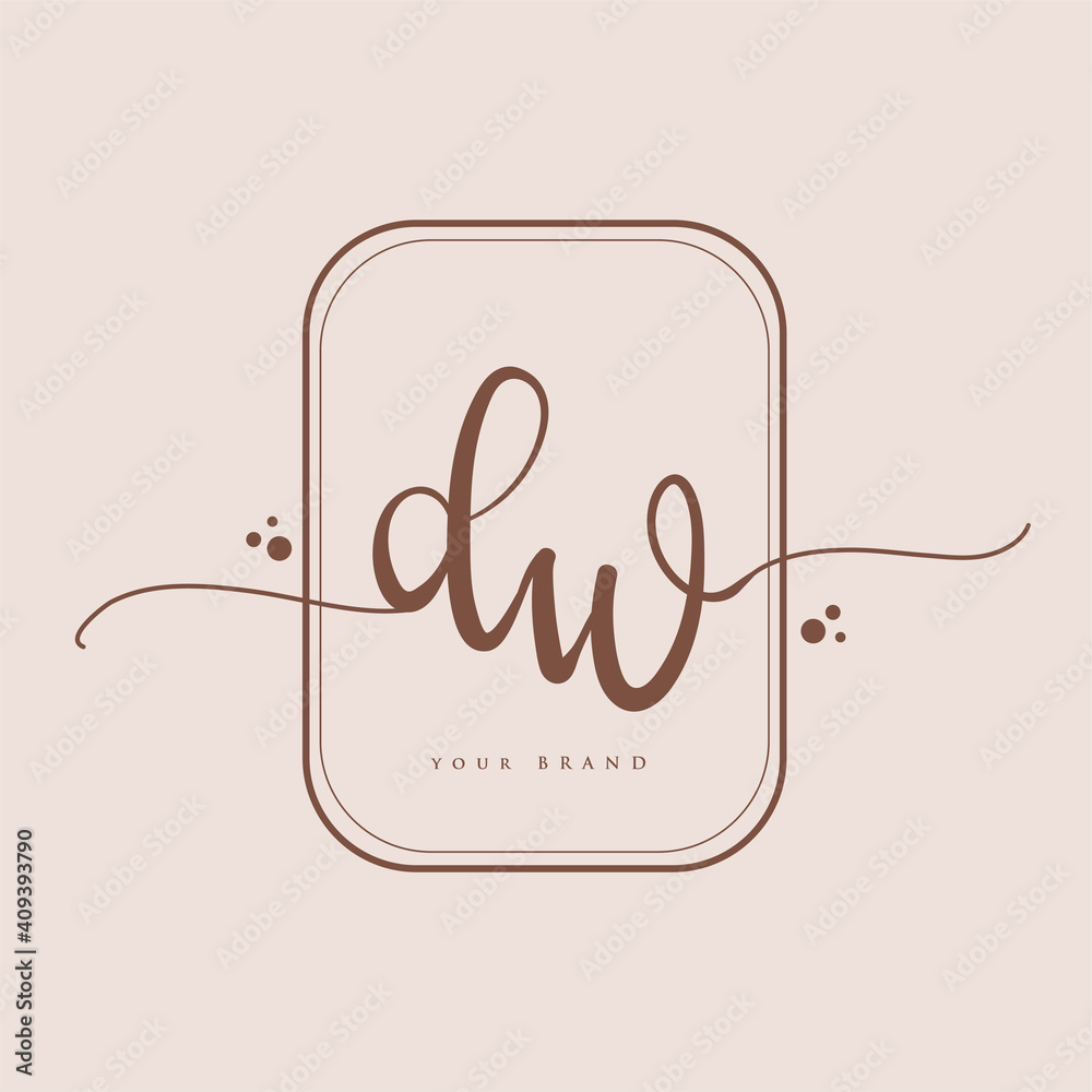 DW Initial handwriting logo. Hand lettering Initials logo branding ...
