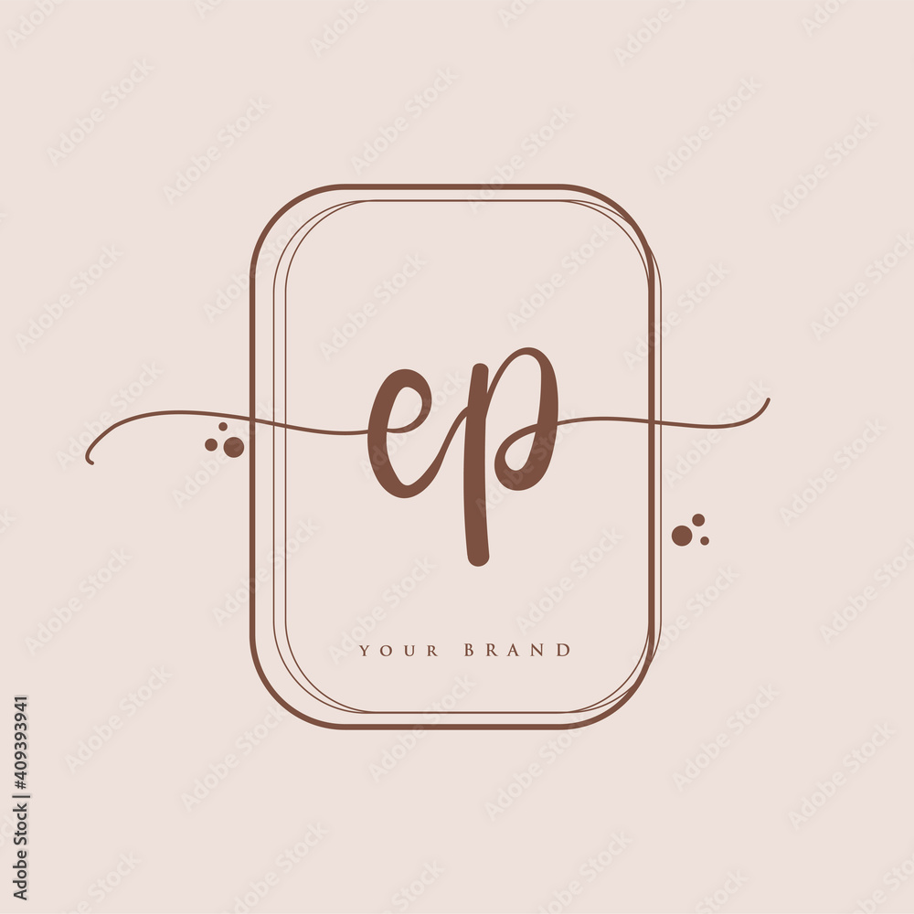 EP Initial handwriting logo. Hand lettering Initials logo branding ...