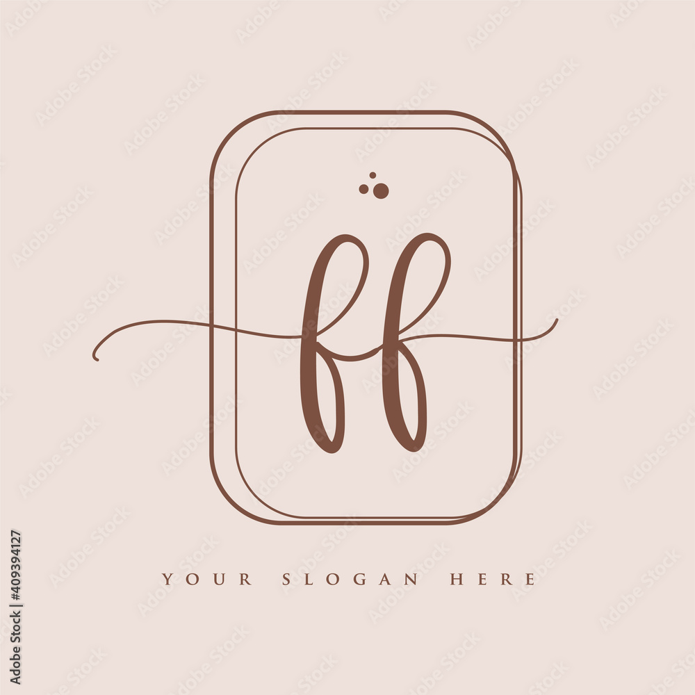 FF Initial handwriting logo. Hand lettering Initials logo branding ...
