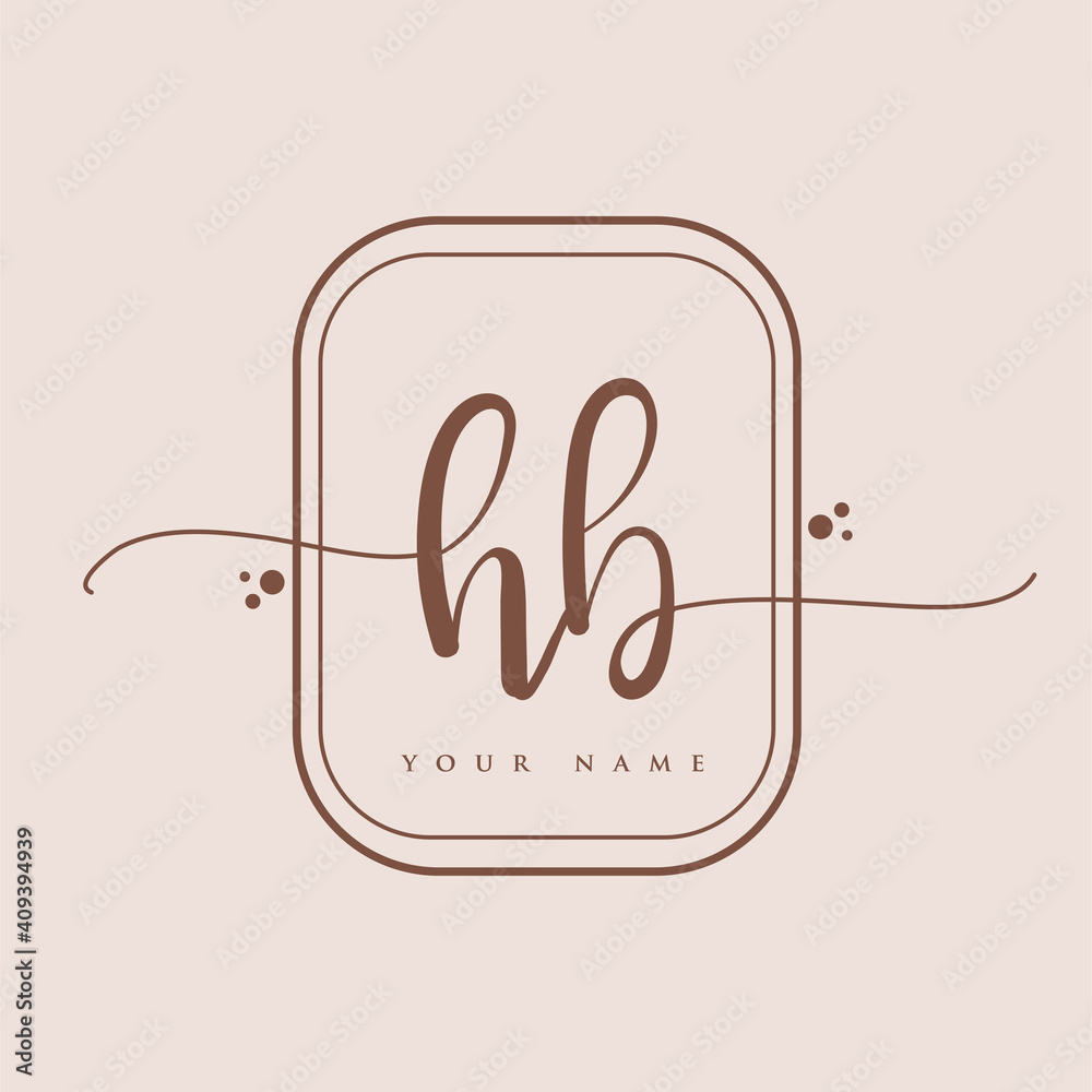 HB Initial handwriting logo. Hand lettering Initials logo branding ...