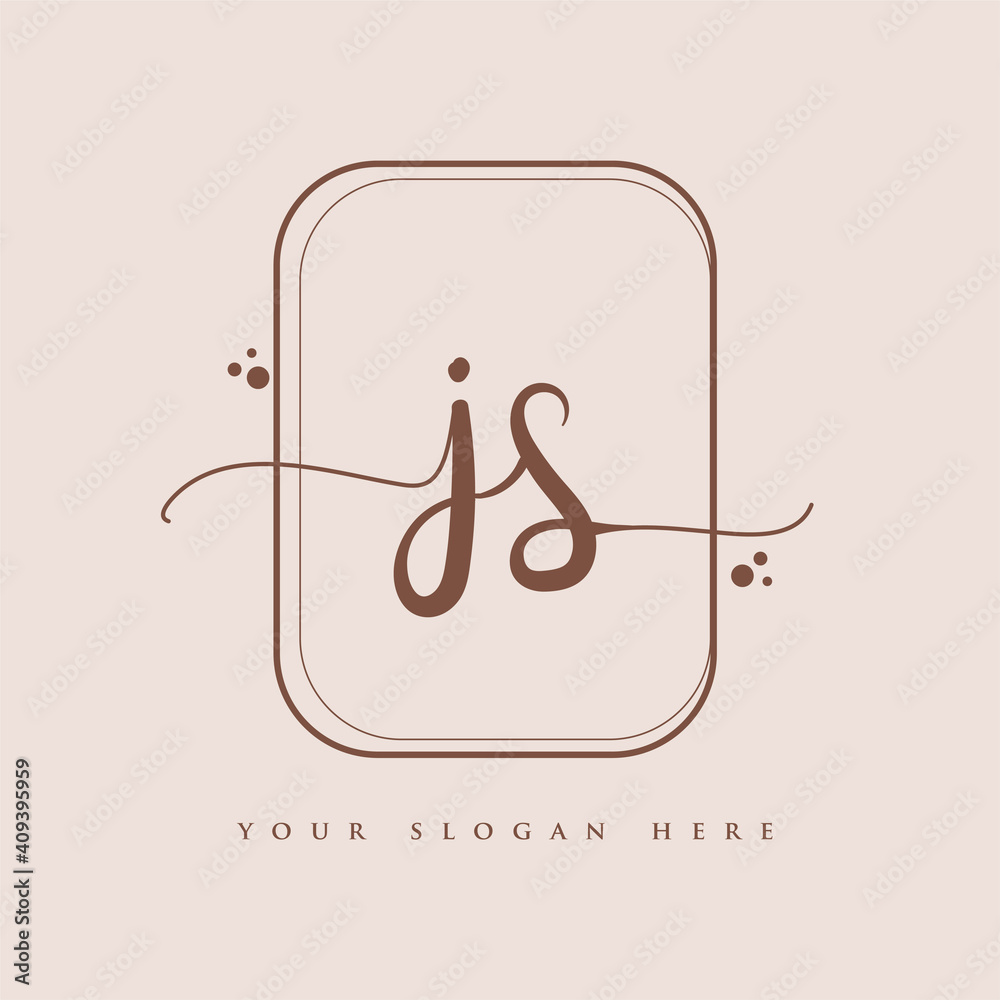 JS Initial handwriting logo. Hand lettering Initials logo branding ...